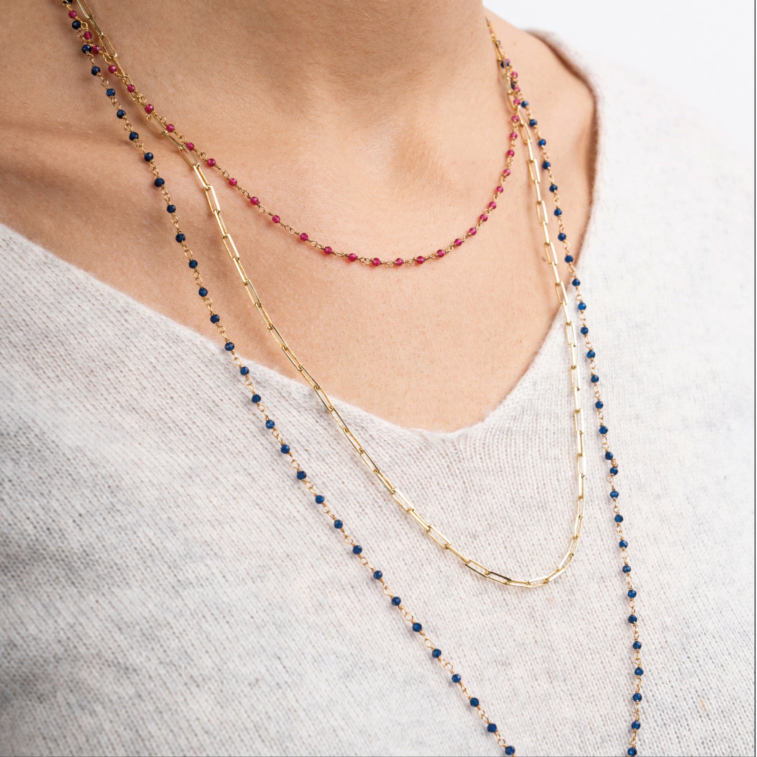 Natural stones Chain exclusive at Astartelux Jewelry Sustainable Jewelry
